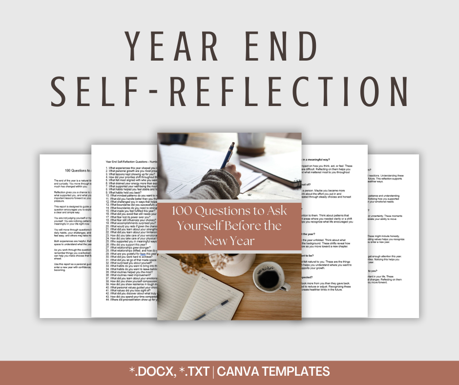 Year End Self-Reflection | Content Bundle – Happy Healthy Content