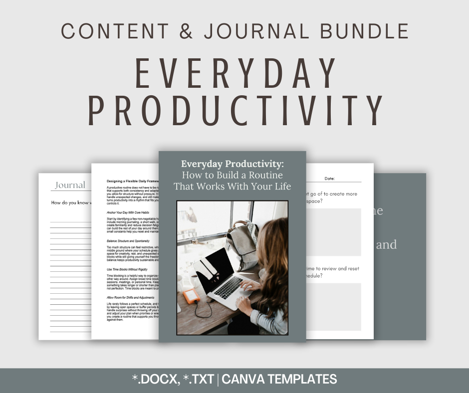 Everyday Productivity | Content & Journal Bundle – Happy Healthy Content